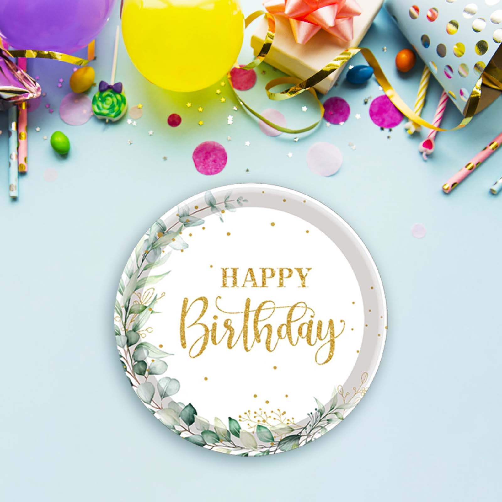 Birthday Plates Paper Disposable Happy Birthday Plates and Napkins Set ...