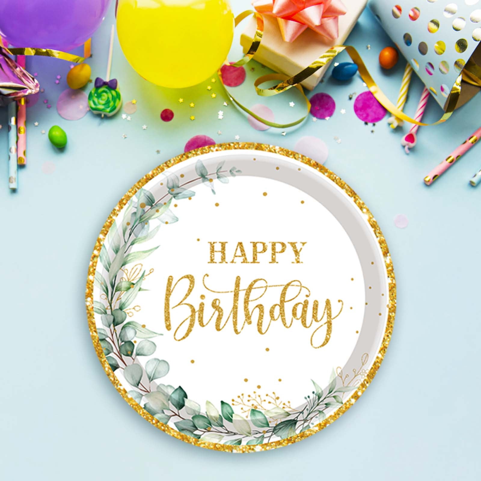 Birthday Plates Paper Disposable Happy Birthday Plates and Napkins Set ...