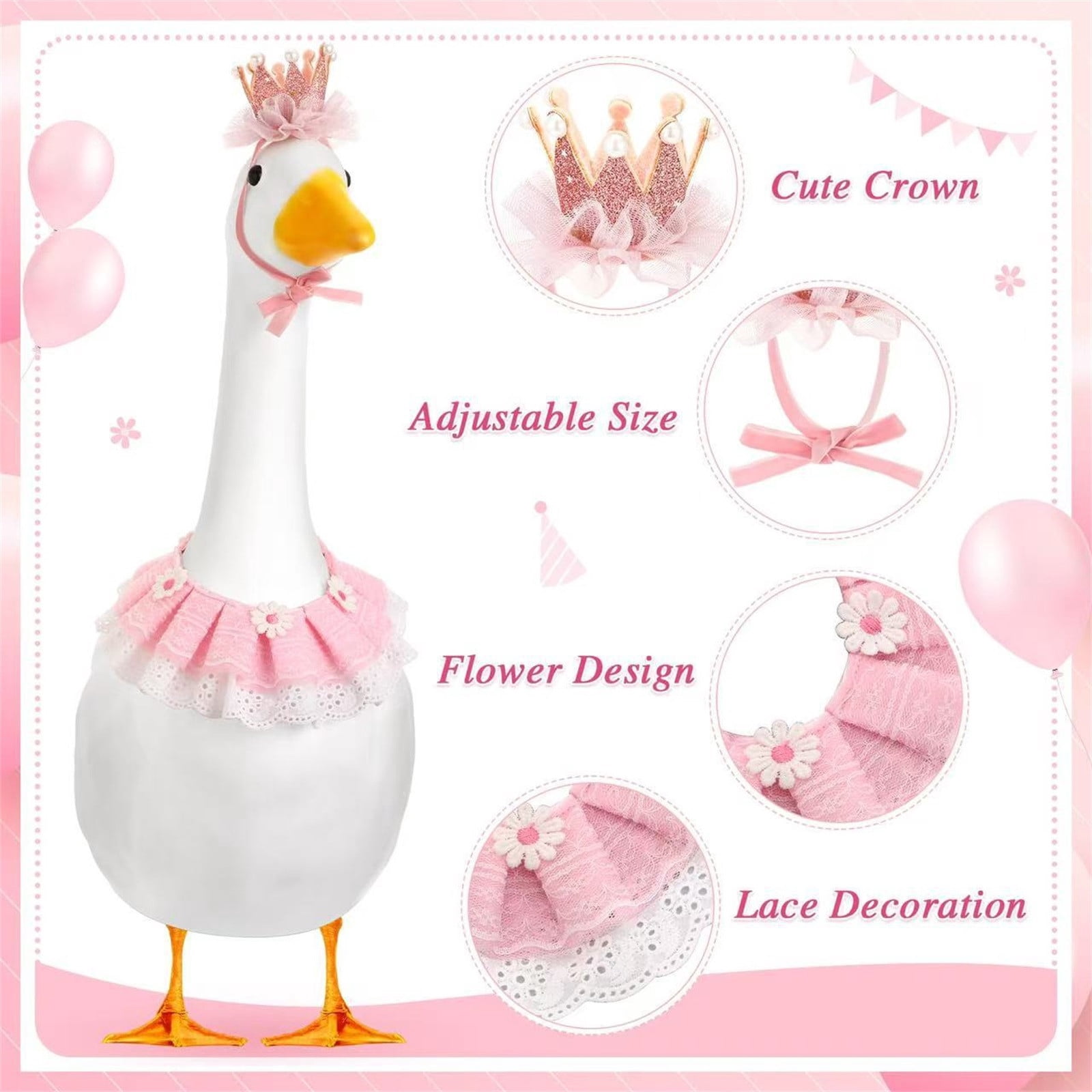Birthday Porch Goose Outfit Lawn Clothes Hat and Tutu Collar Plastic ...
