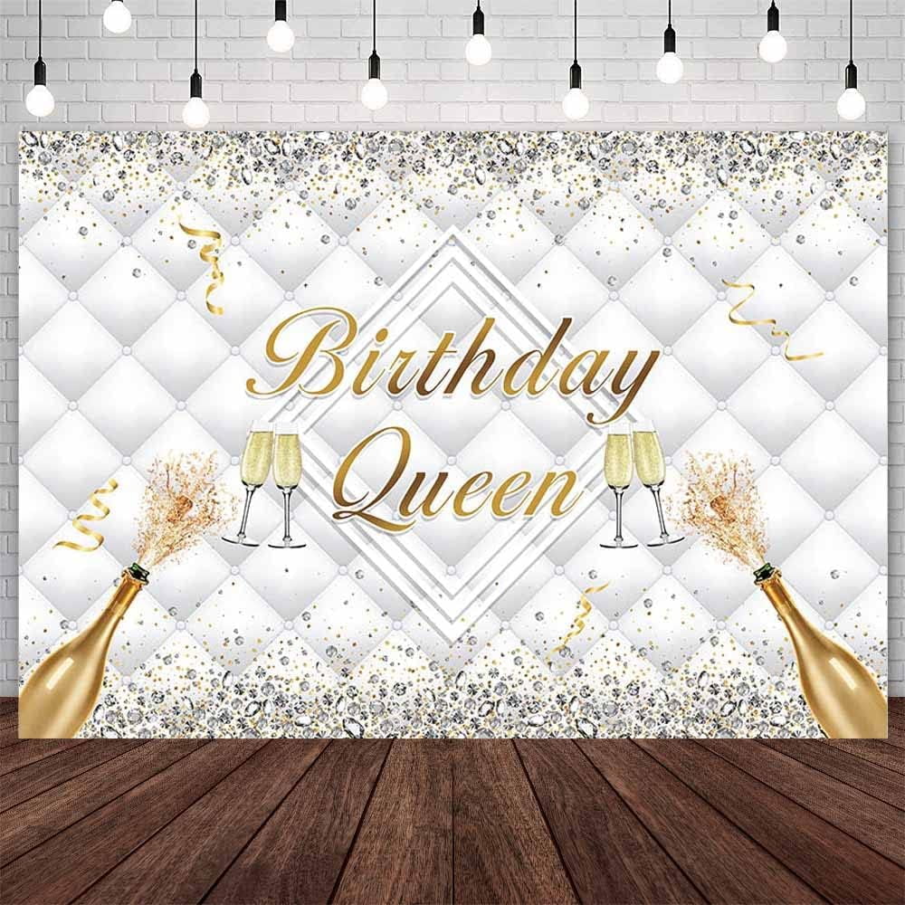 Birthday Queen Backdrop Diamond Headboard Birthday Party Decorations ...