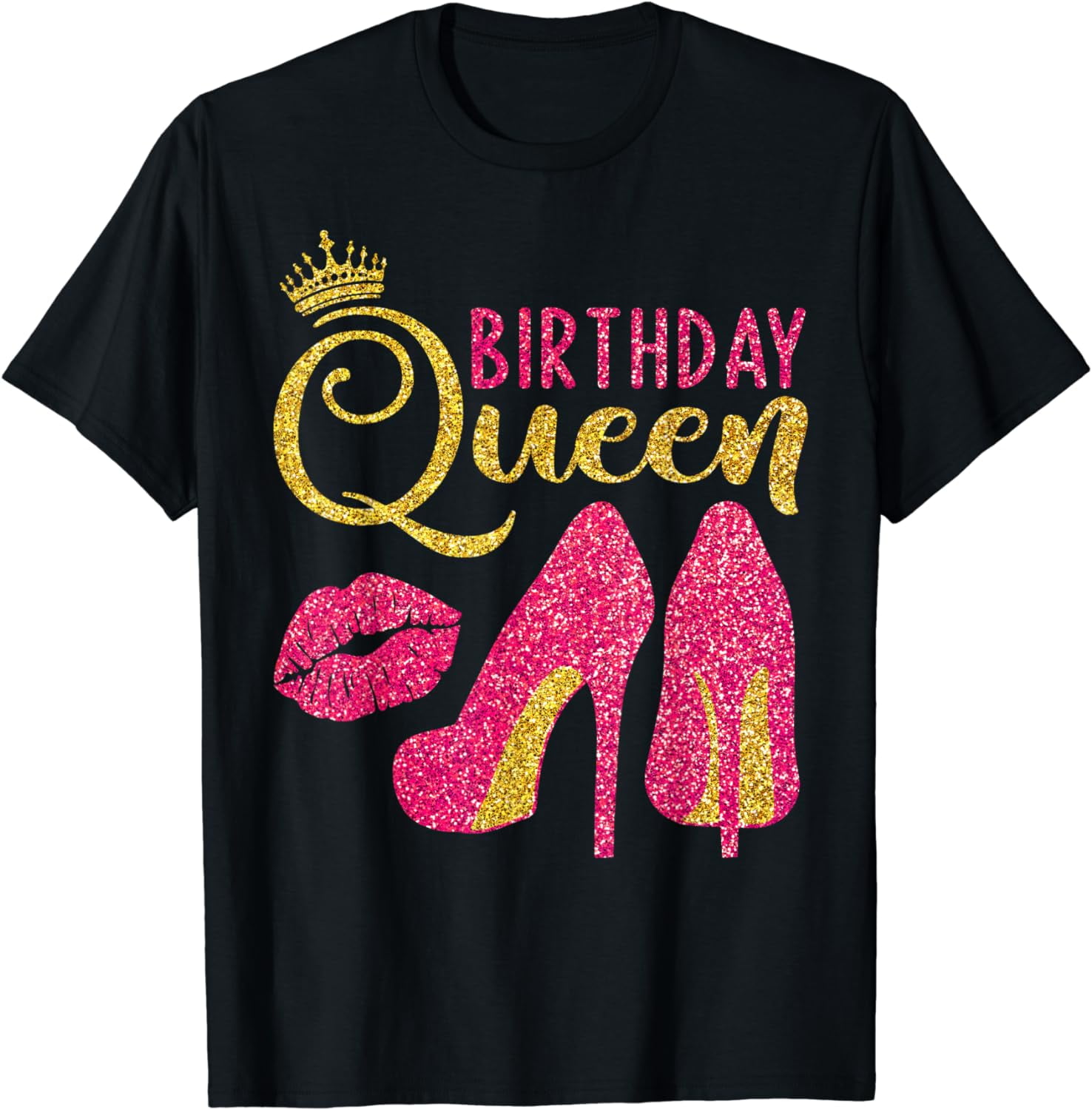 Birthday Queen Crew High Heels Women Girls Birthday Squad T-Shirt ...