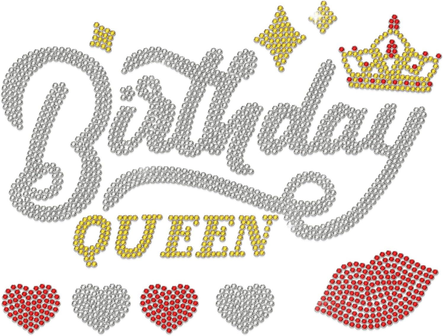 Birthday Queen Iron on Transfers Rhinestone Heat Transfer Decal Bling ...