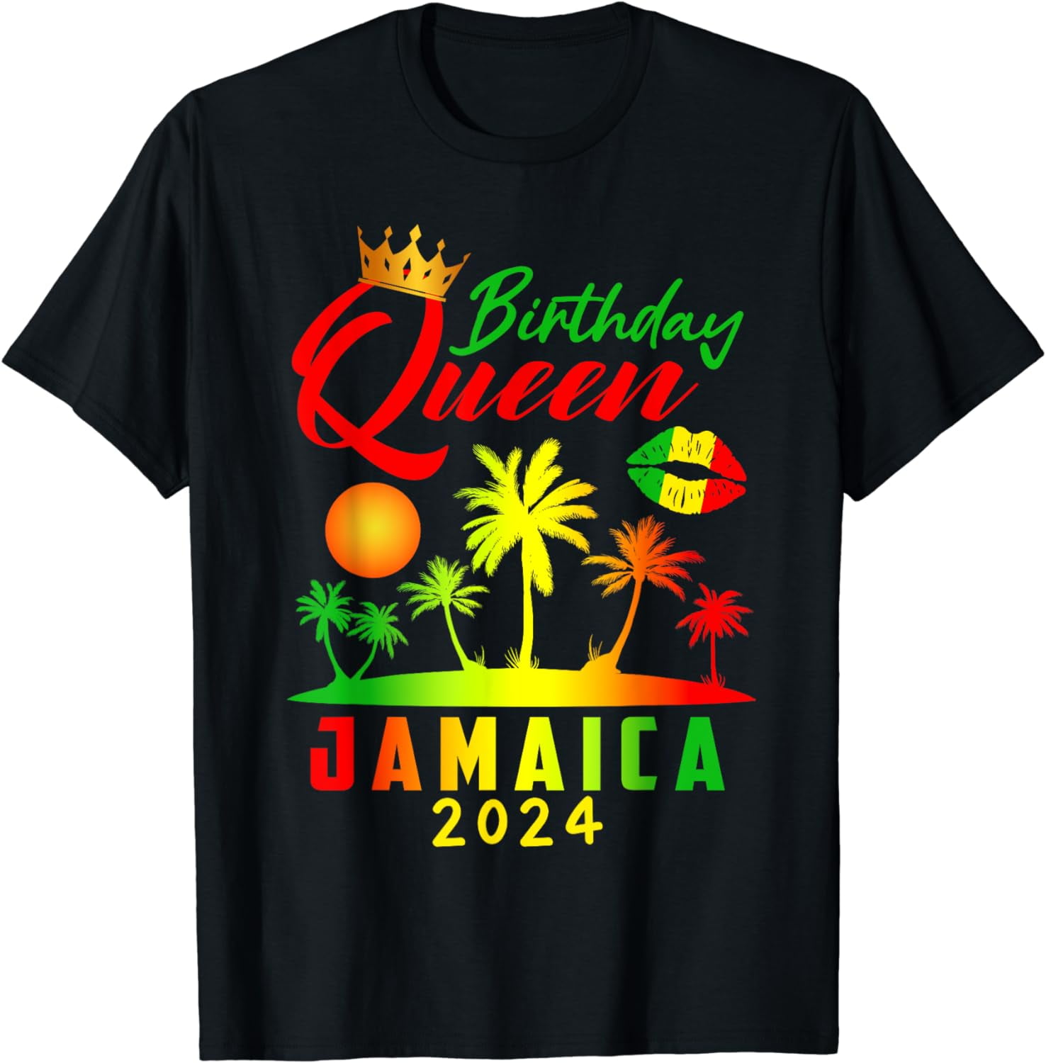 Birthday Queen Jamaica 2024 Cotton T-Shirt - Walmart.com
