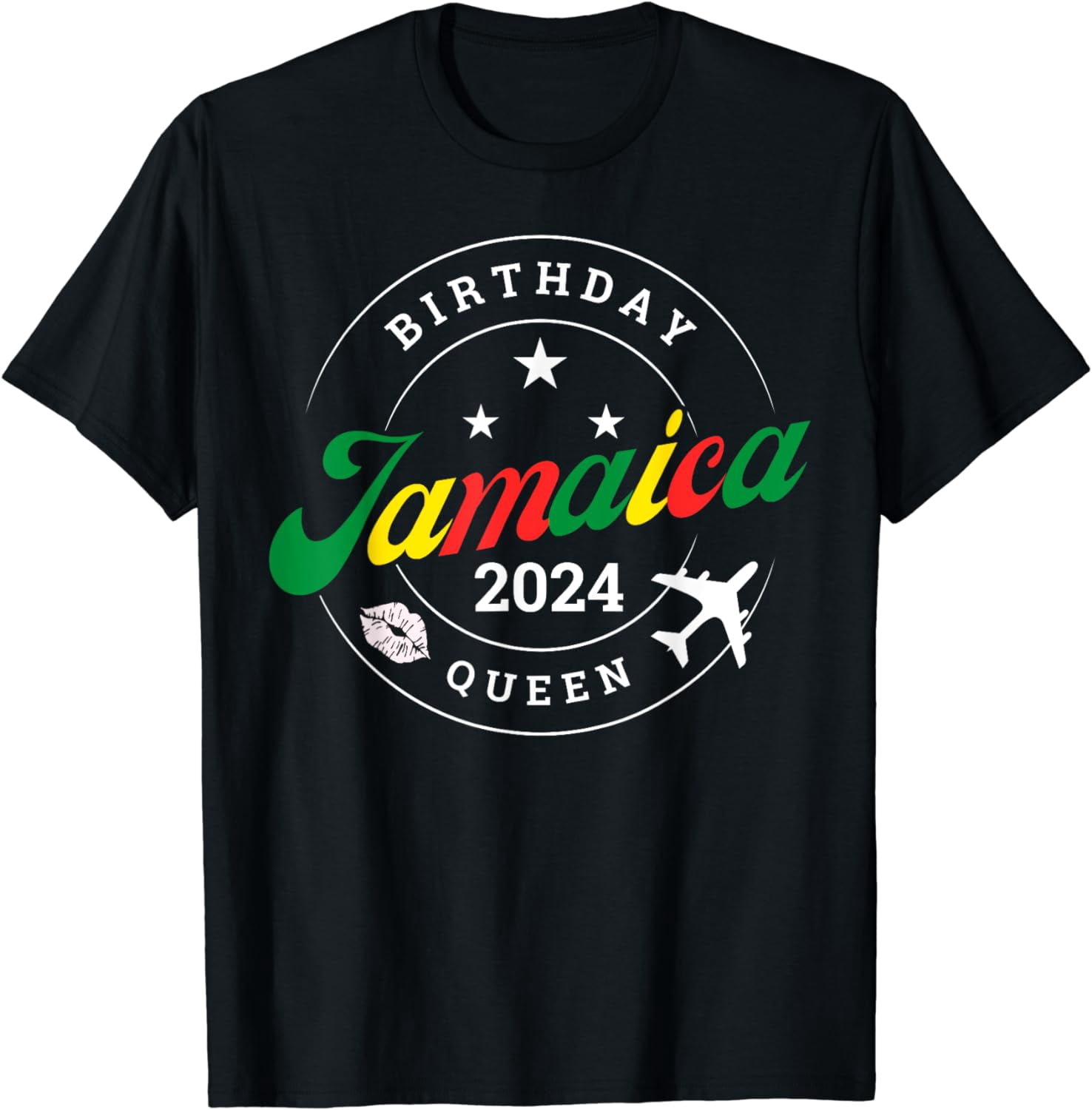 Birthday Queen Jamaica 2024 Girls Trip Party Lips Matching T-Shirt ...