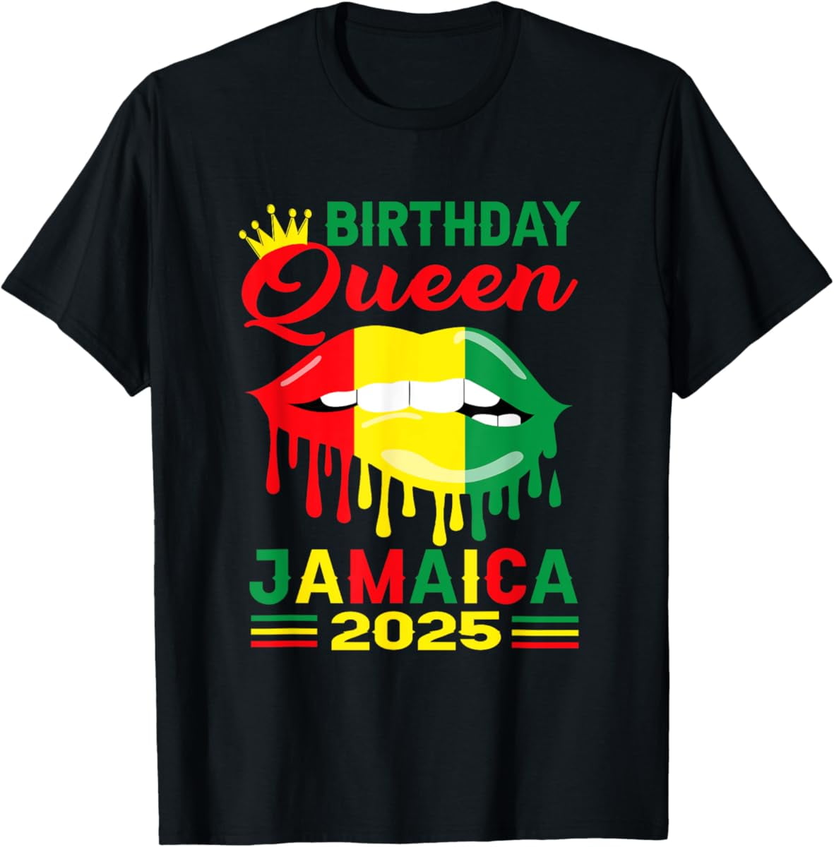 Birthday Queen Jamaica Girls Trip Jamaican Vacation T-Shirt Vintage Tee ...
