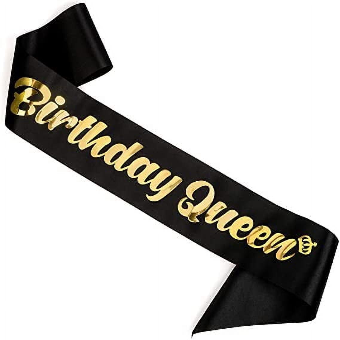 'Birthday Queen' Sash with MMF7 Gold Foil - Soft Satin Sash for Women ...