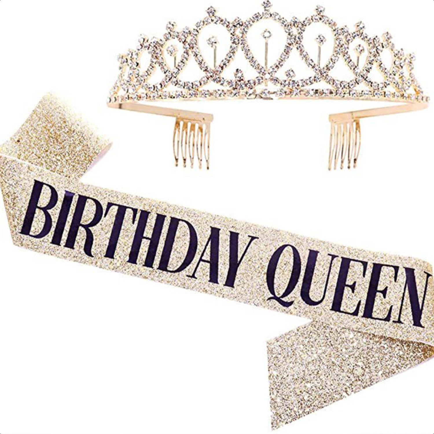 Birthday Queen Sash & Rhinestone Kit Sparkling Birthday Girl Gifts Sash ...