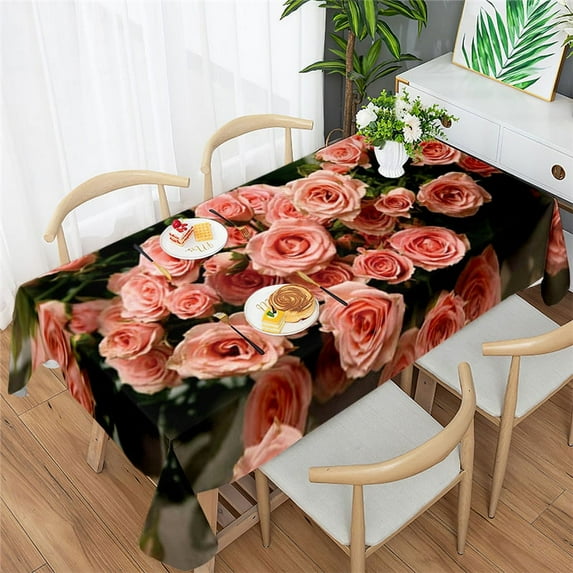 Birthday Rectangular Table Tablecloth for Dining Coffee Party Manteles ...