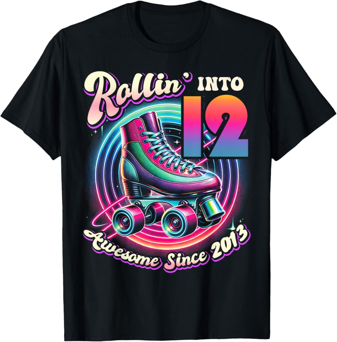 Birthday Roller Skating 12Th Rollin Into 12 Skate Party Unisex T-Shirt ...