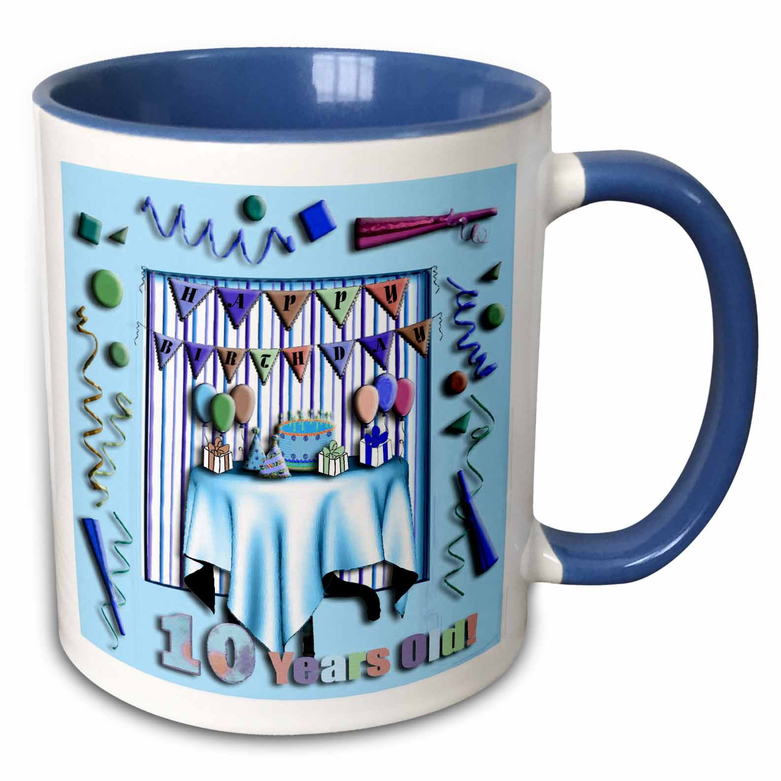 Birthday Room in Blue Happy Birthday 10 Years Old 15oz Two-Tone Blue Mug mug-32961-11 - Walmart.com