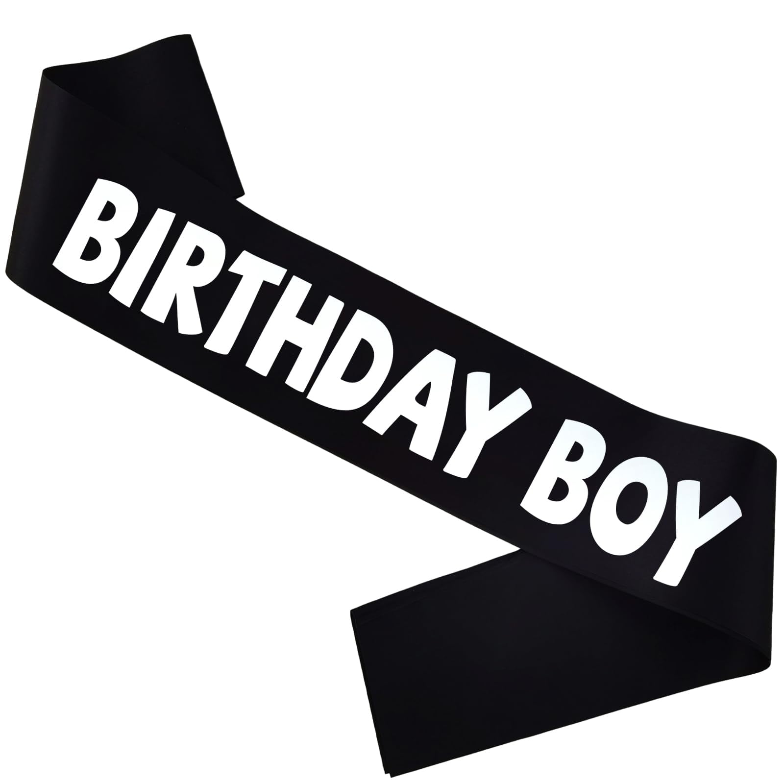 Birthday Sash for Boy Black with AFN1Sliver Foil Letter 16th 18th 25st ...