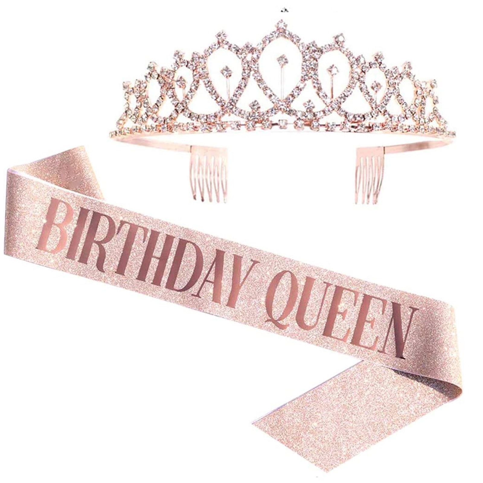 Birthday Sash and for Women Birthday Decorations Kit Rhinestones ...
