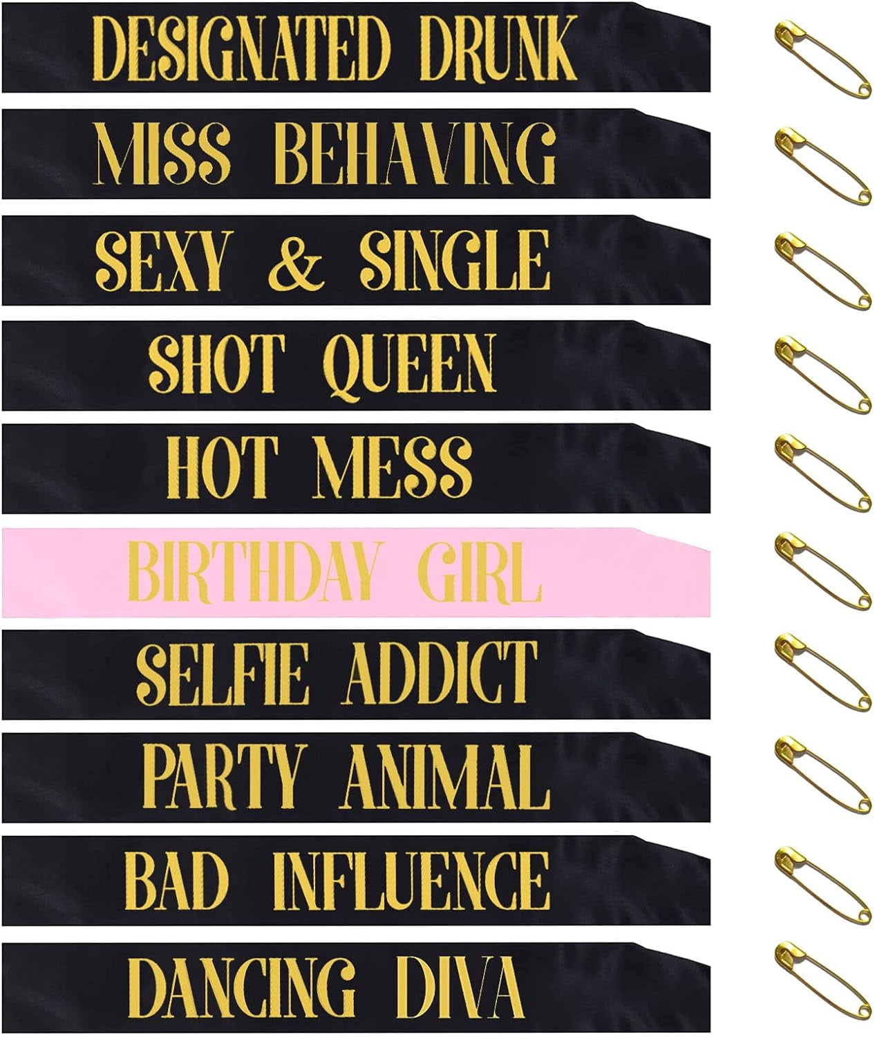 Birthday Sashes for Girls - Set of 10 Birthday Sashes for Women ...