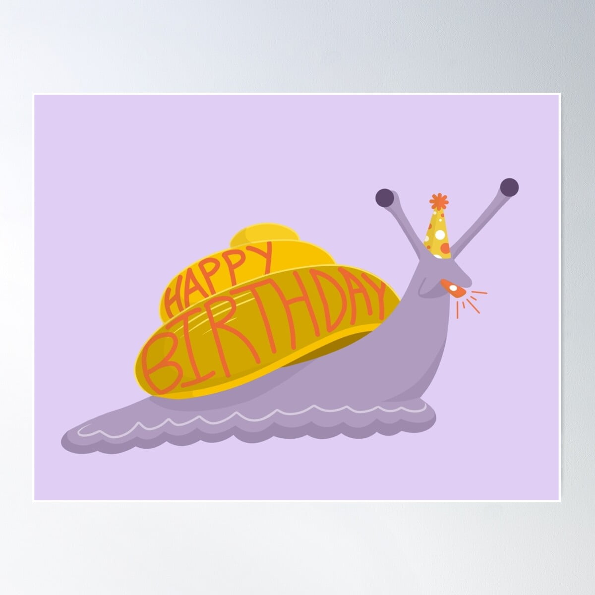 Birthday Snail Poster Wall Art, Modern Wall Decor For Living Room ...