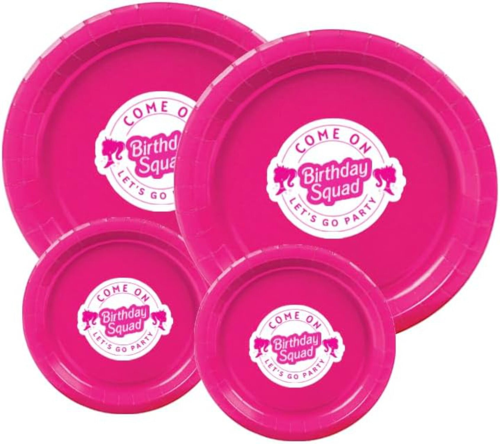 Birthday Squad Party Paper Plates Set, Hot Pink, Multiple Sizes, Party ...