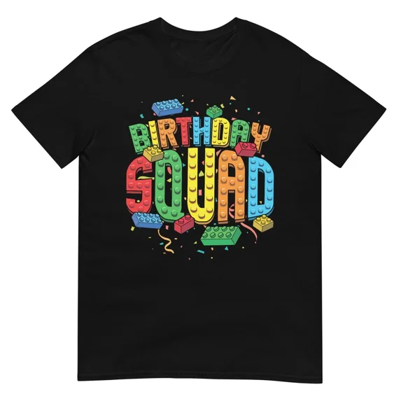 Birthday Squad Playing Bricks Brick Builder Block Building Tee Shirt ...