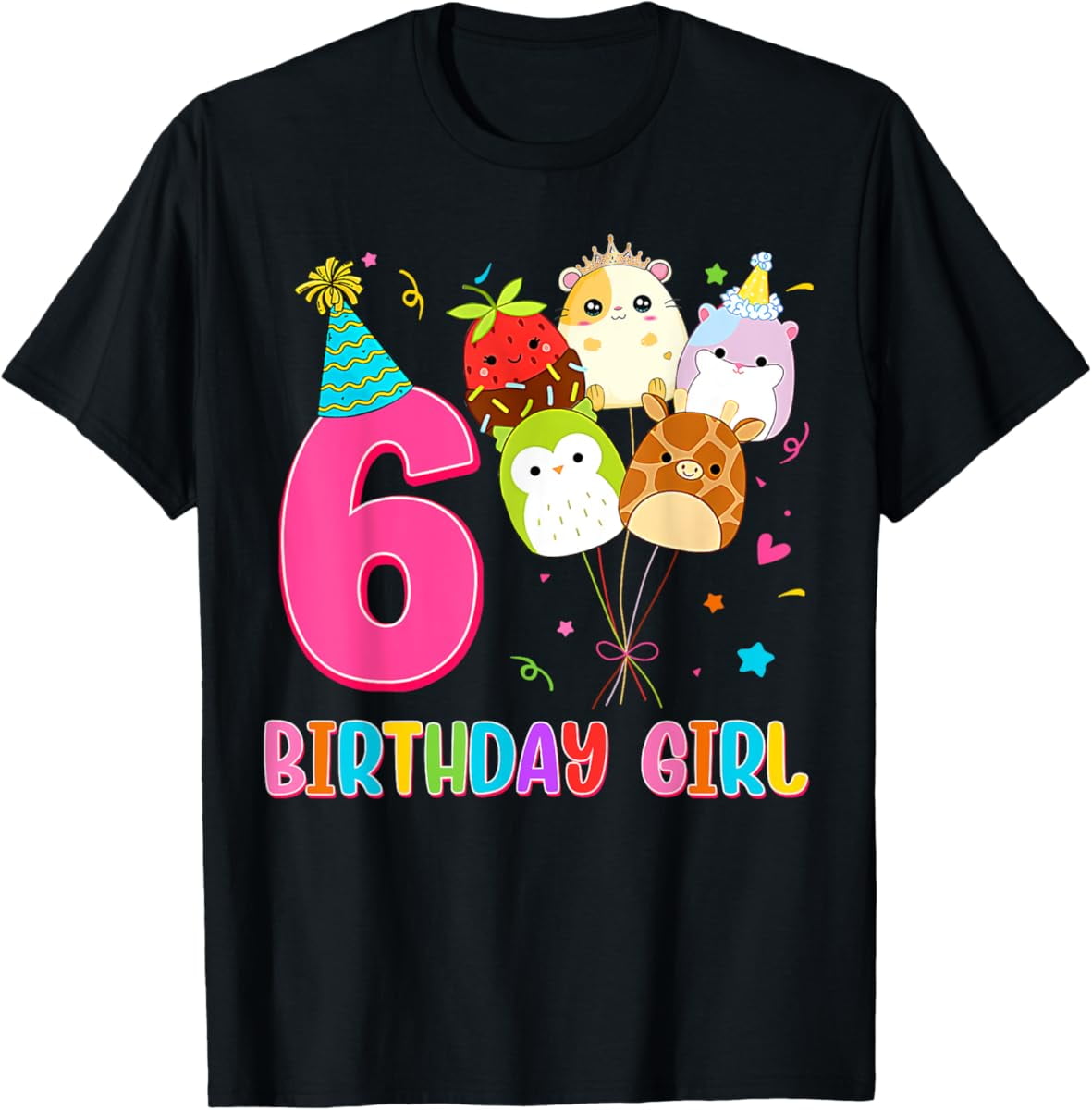 Birthday Squish Squad 6 Years Old Cute 6Th Birthday Unisex T-Shirt S ...