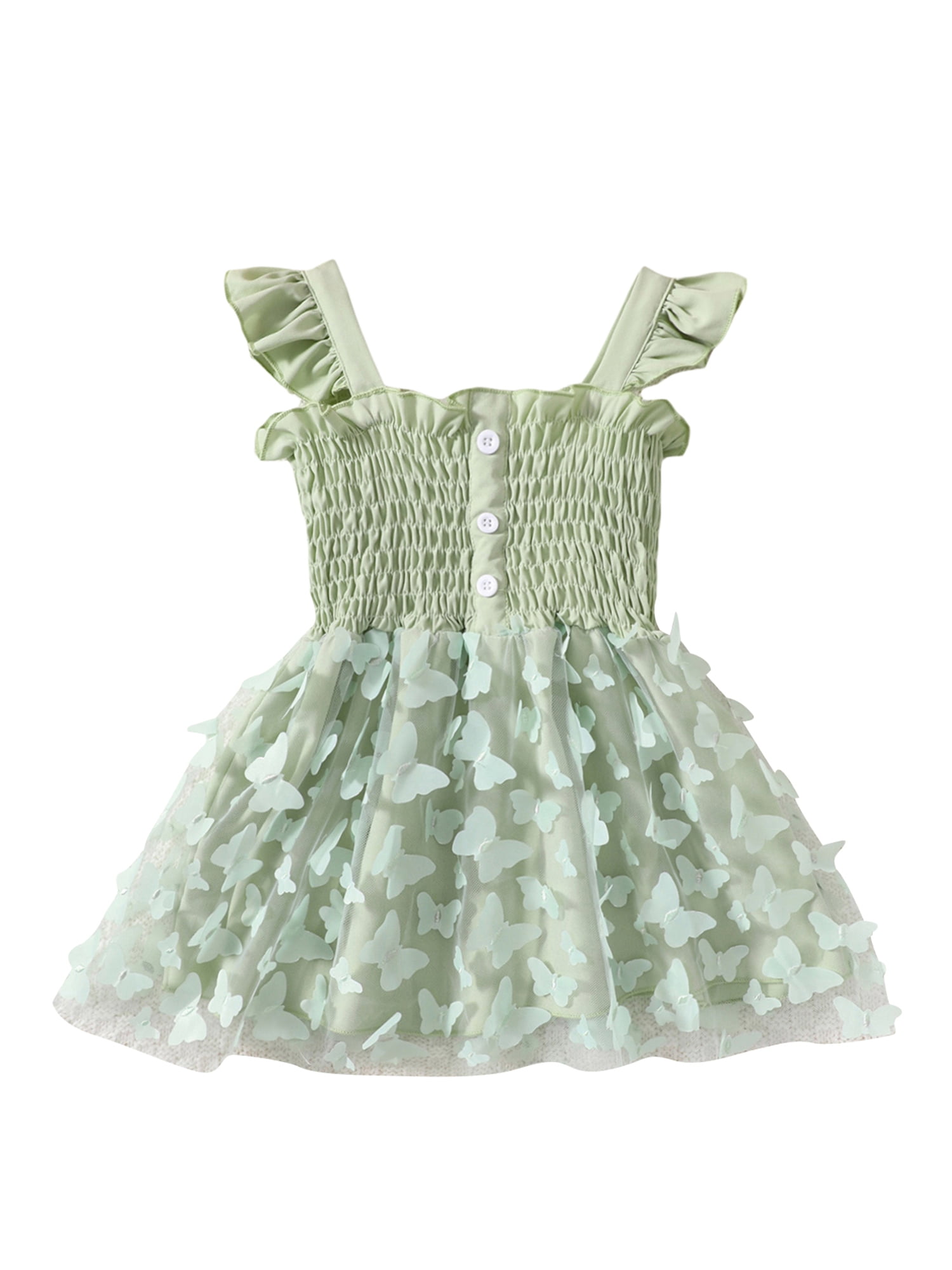 Birthday Strap Dress for Baby Girl Clothes Summer 3D Butterfly Fairy ...