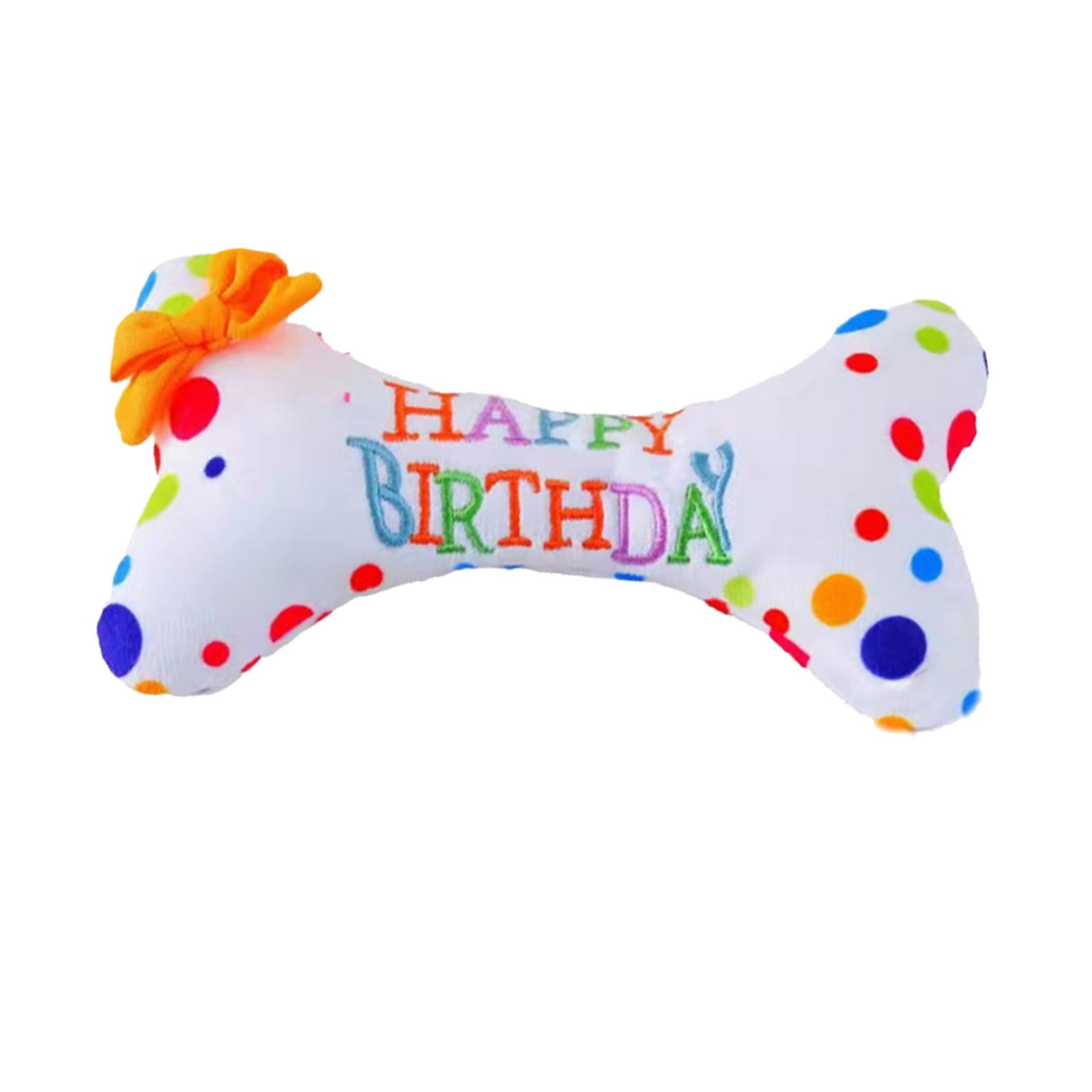 Birthday Style Dog Chew Toy Soft Filled Squeaky Interactive Play Puzzle ...