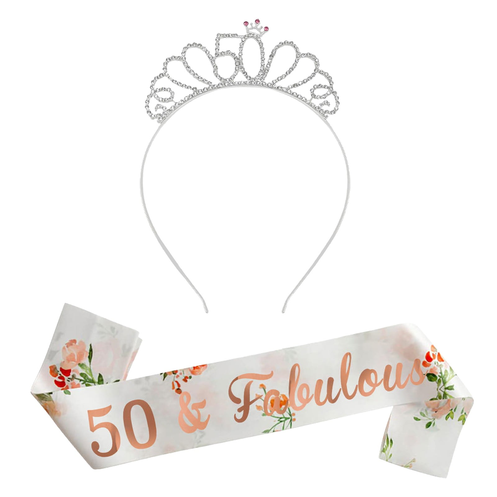 Birthday Suit Crown Hoop Etiquette Band Printed Strap Girls Birthday ...