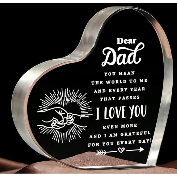 Birthday Surprise for Dad - 3.9x3.9 Inch Acrylic Trophy - A Heartfelt ...