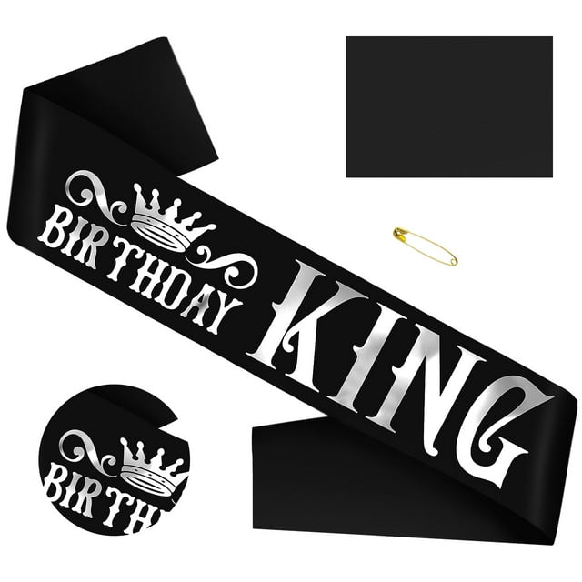 Birthday TMH1 King Sash, Funny Black Satin Sash with Foil Lettering ...