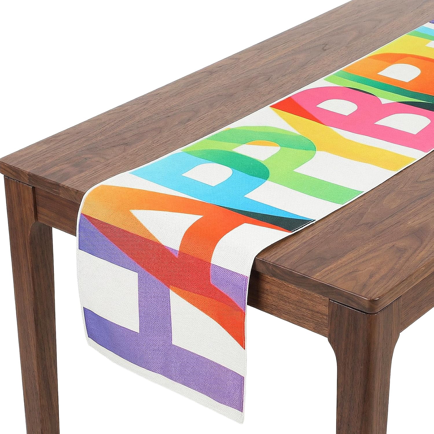 Birthday Table Runner - 13x72 Inch Colorful Happy Birthday Tablecloth ...
