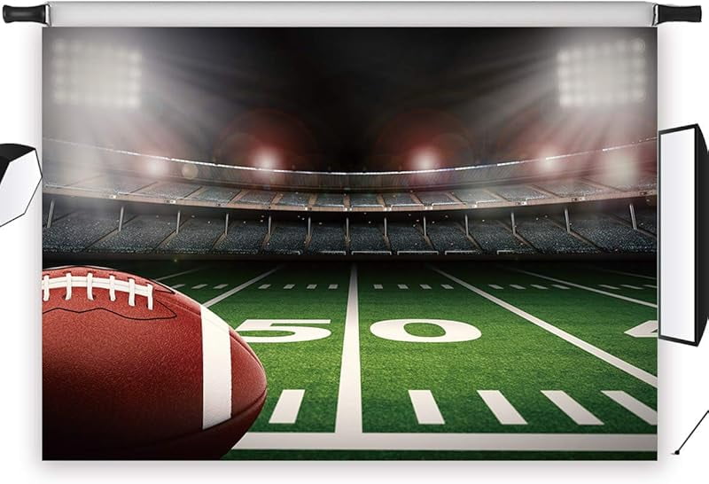 Birthday Themed Backdrop American Football Field Sports Stadium ...