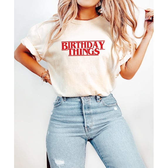 Birthday Things Graphic Shirt, Retro TV Series Style Birthday Tee ...
