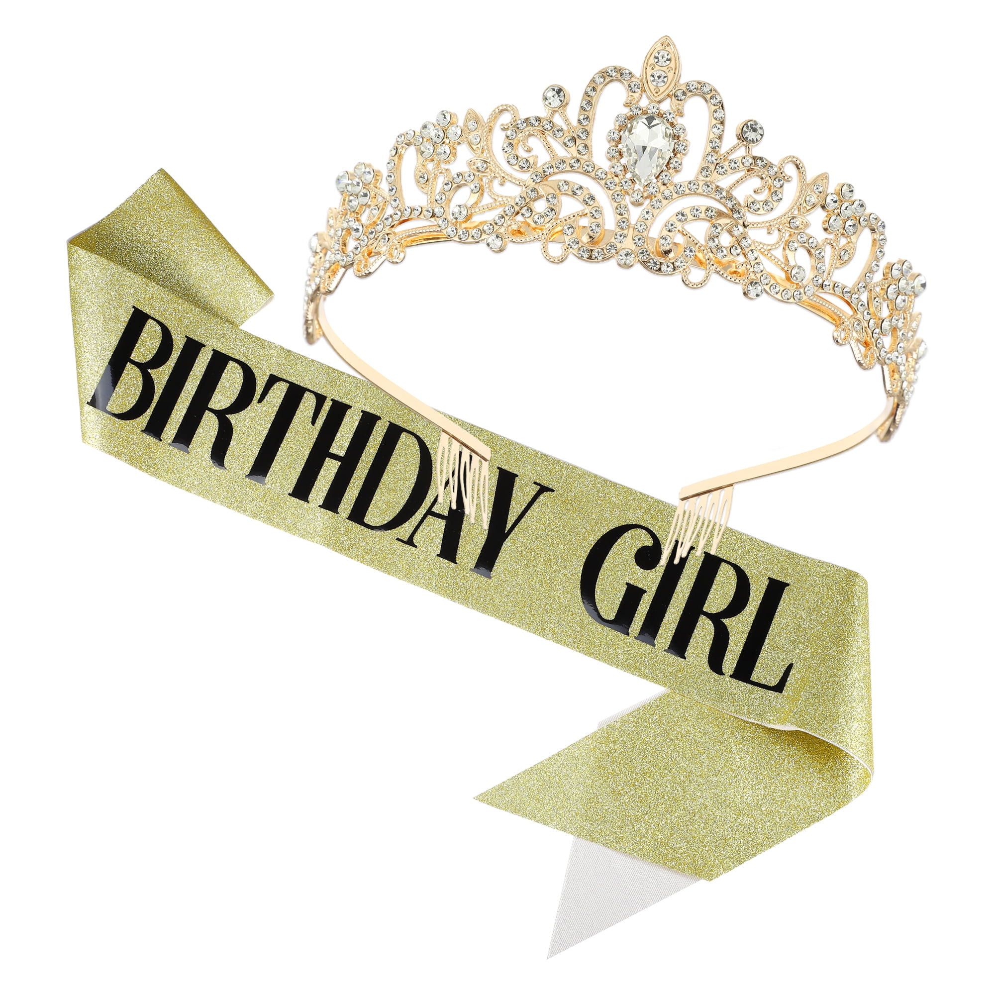 Birthday Tiara Crown Kit Gold Tone Birthday Party Queen Tiara Headbands ...
