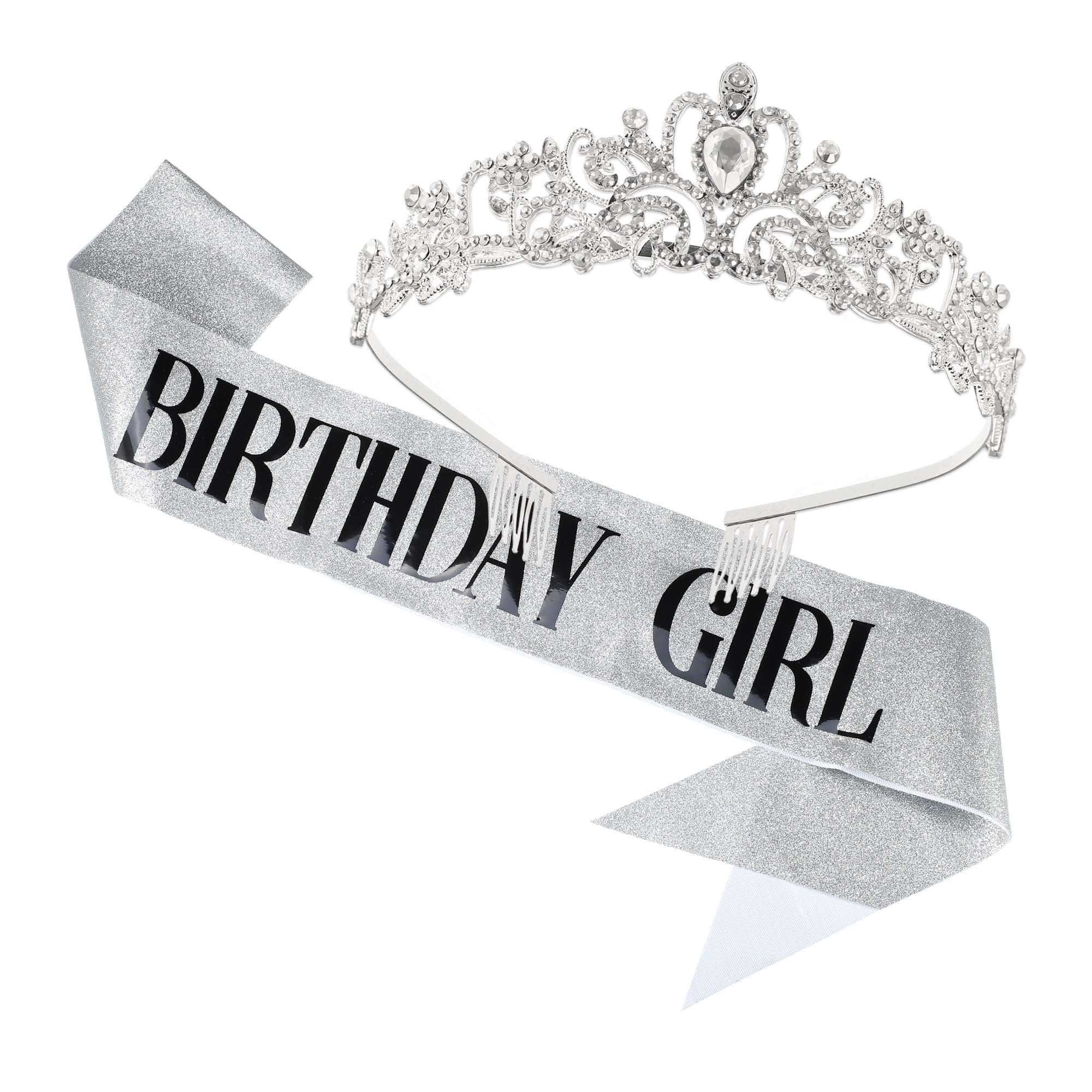 Birthday Tiara Crown Kit Silver Tone Birthday Party Queen Tiara ...