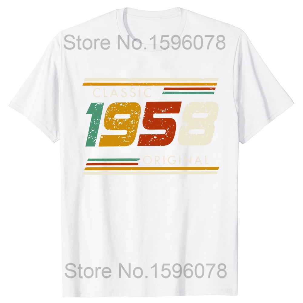 Birthday Vintage Legends Born in 1958 Old T Shirts Graphic Cotton ...