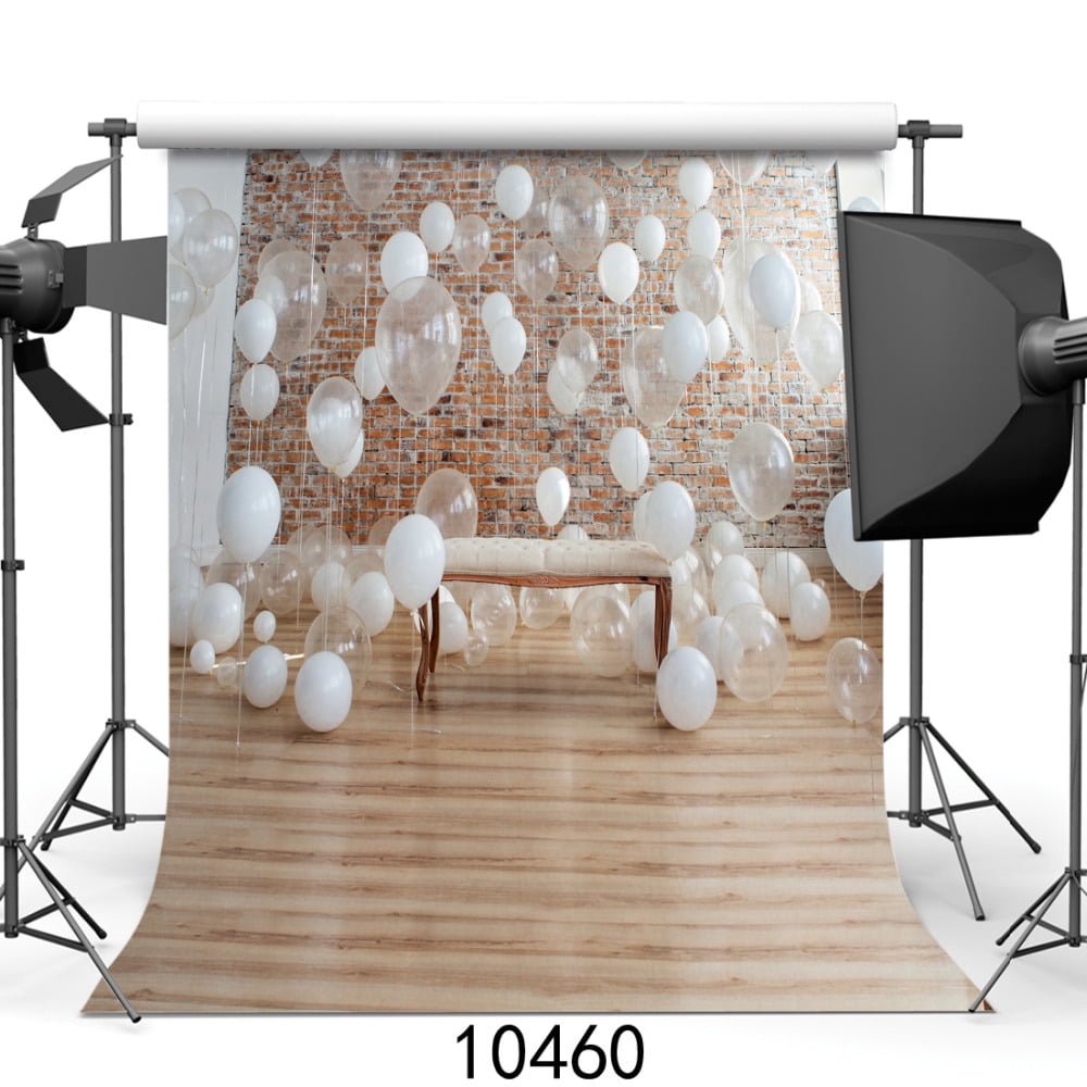 Birthday White Balloons Photography Backdrops for Photo studio ...