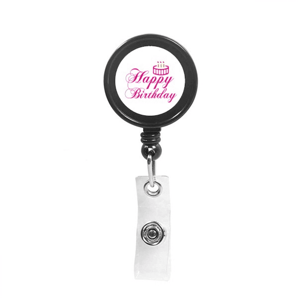 Birthday Wishes English Blessing Retractable Keychain Badge Holder ID ...