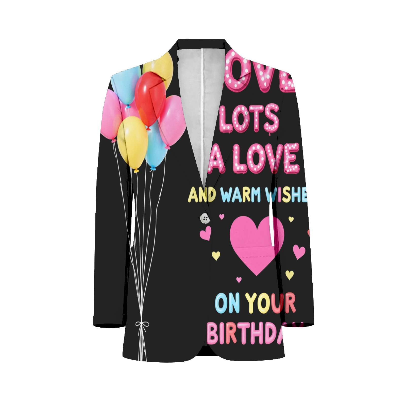 Birthday Wishes With Balloons Customized Men's Suits full man Shawl ...