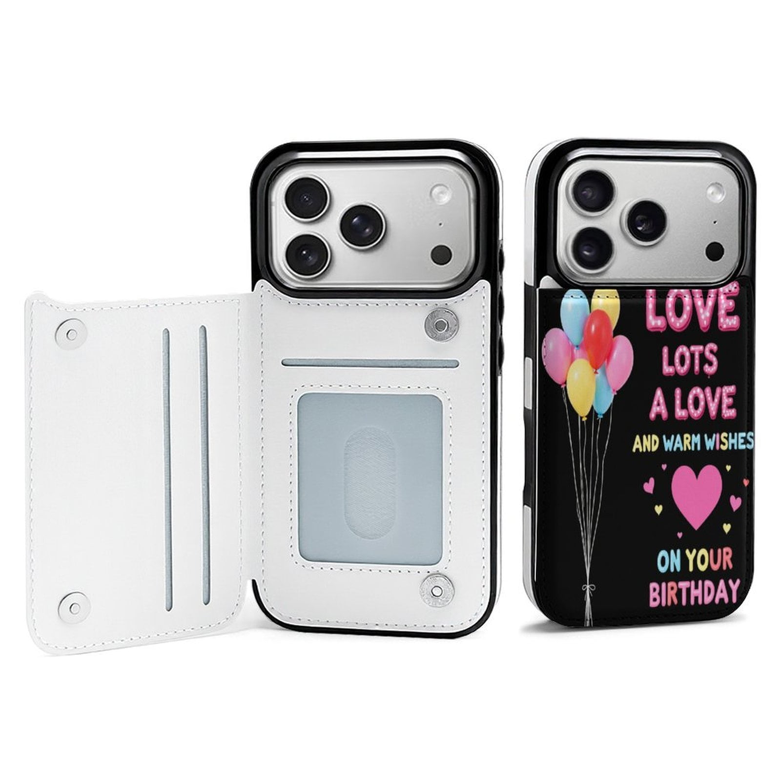 Birthday Wishes with Balloons Leather Wallet Case for iPhone 11 Pro ...