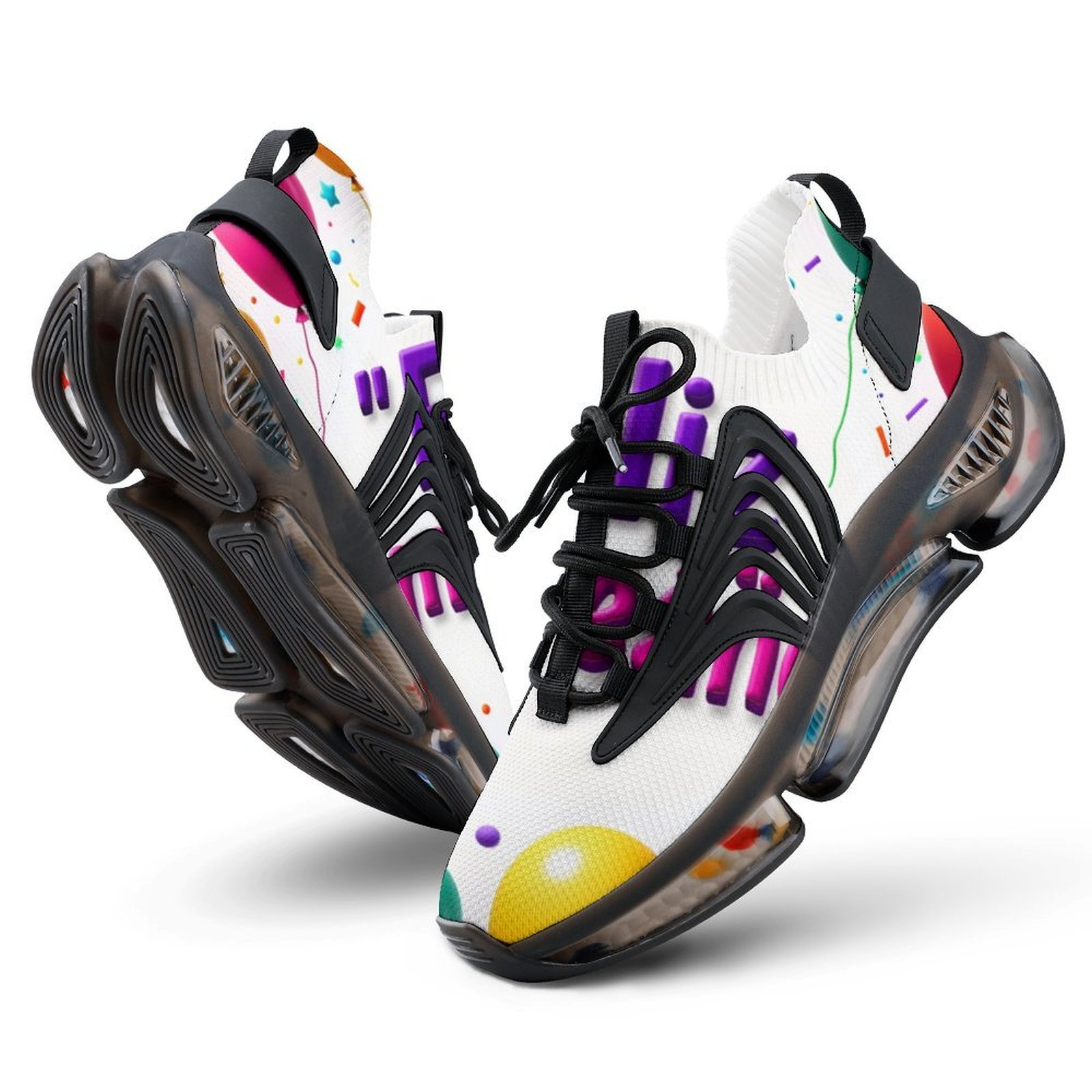 Birthday Wishes with Colorful Balloons Walking Shoes for Men Woman ...