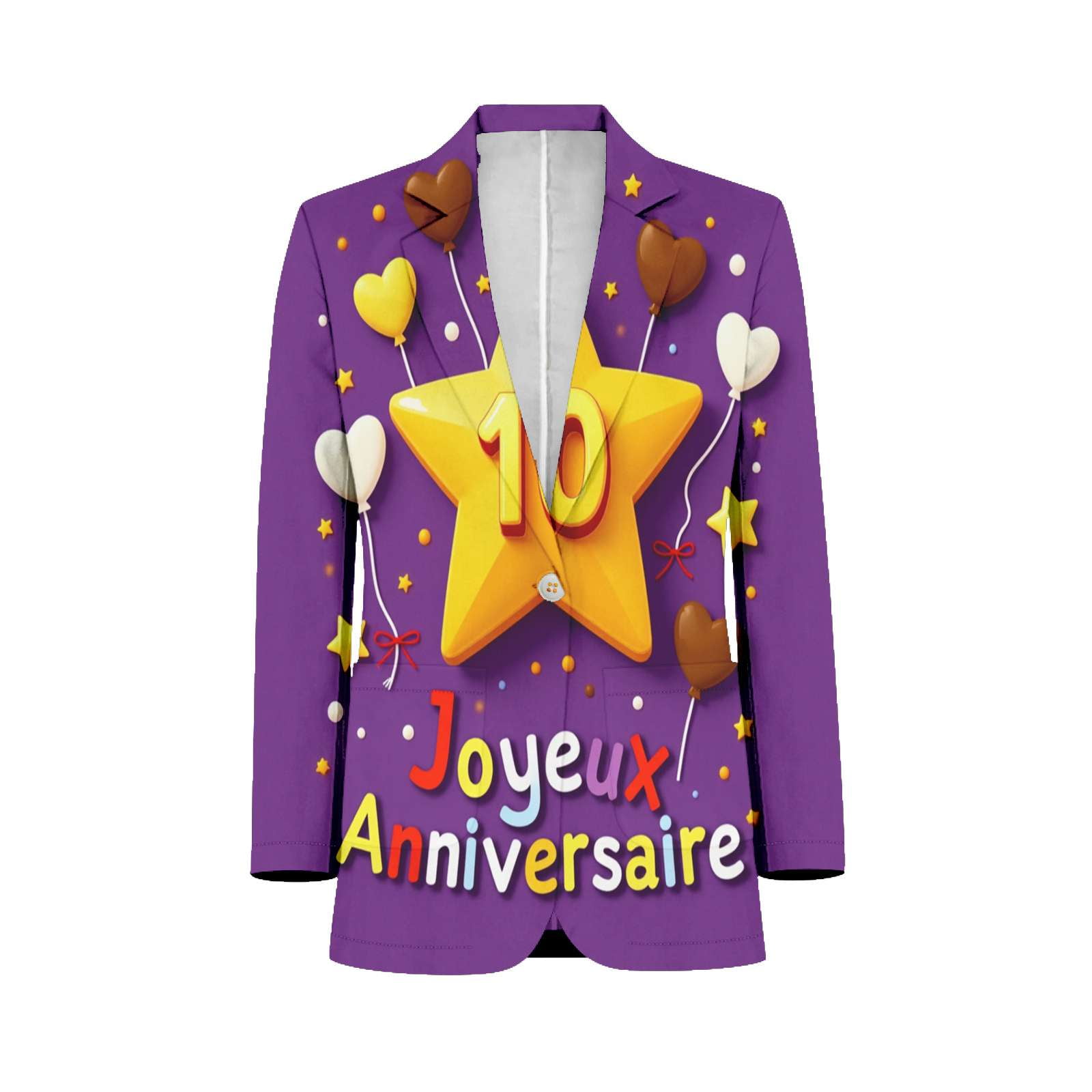 Birthday With Star, Balloons And Number Men Blazers Slim Clothing ...
