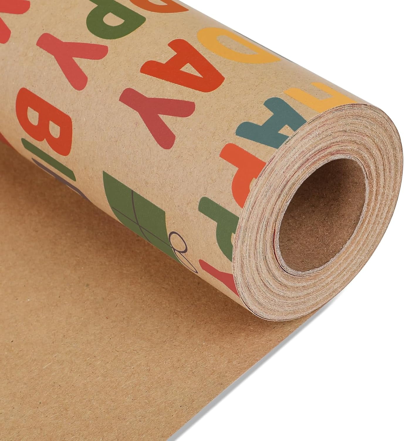 Birthday Wrapping Paper,Gift Wrapping Paper Roll,Kraft Wrapping Paper ...