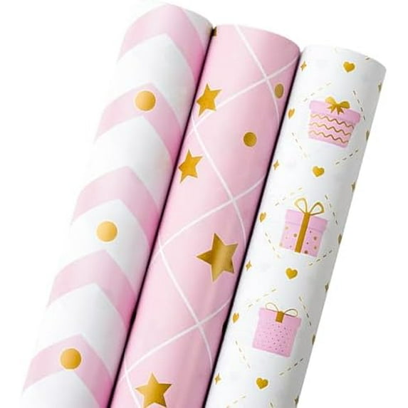 Birthday Wrapping Paper Roll - Mini Roll - 17 inch x 120 inch Per roll ...