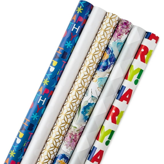 Birthday Wrapping Paper Rolls for Graduation, Wedding, Baby Shower ...