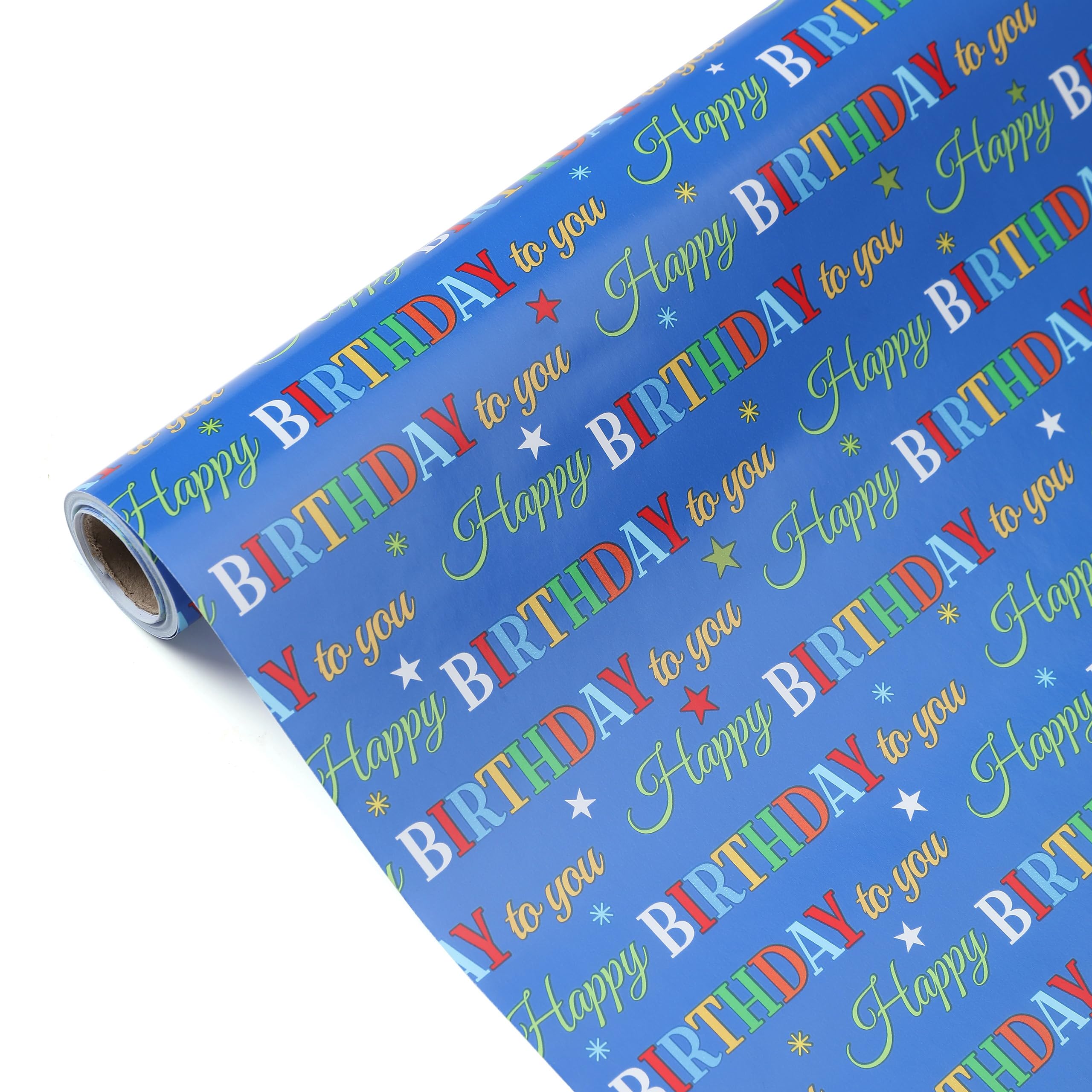 Birthday Wrapping PaperUMRT Roll, Mini Roll-17 Inches * 32.8 Feet, Blue ...