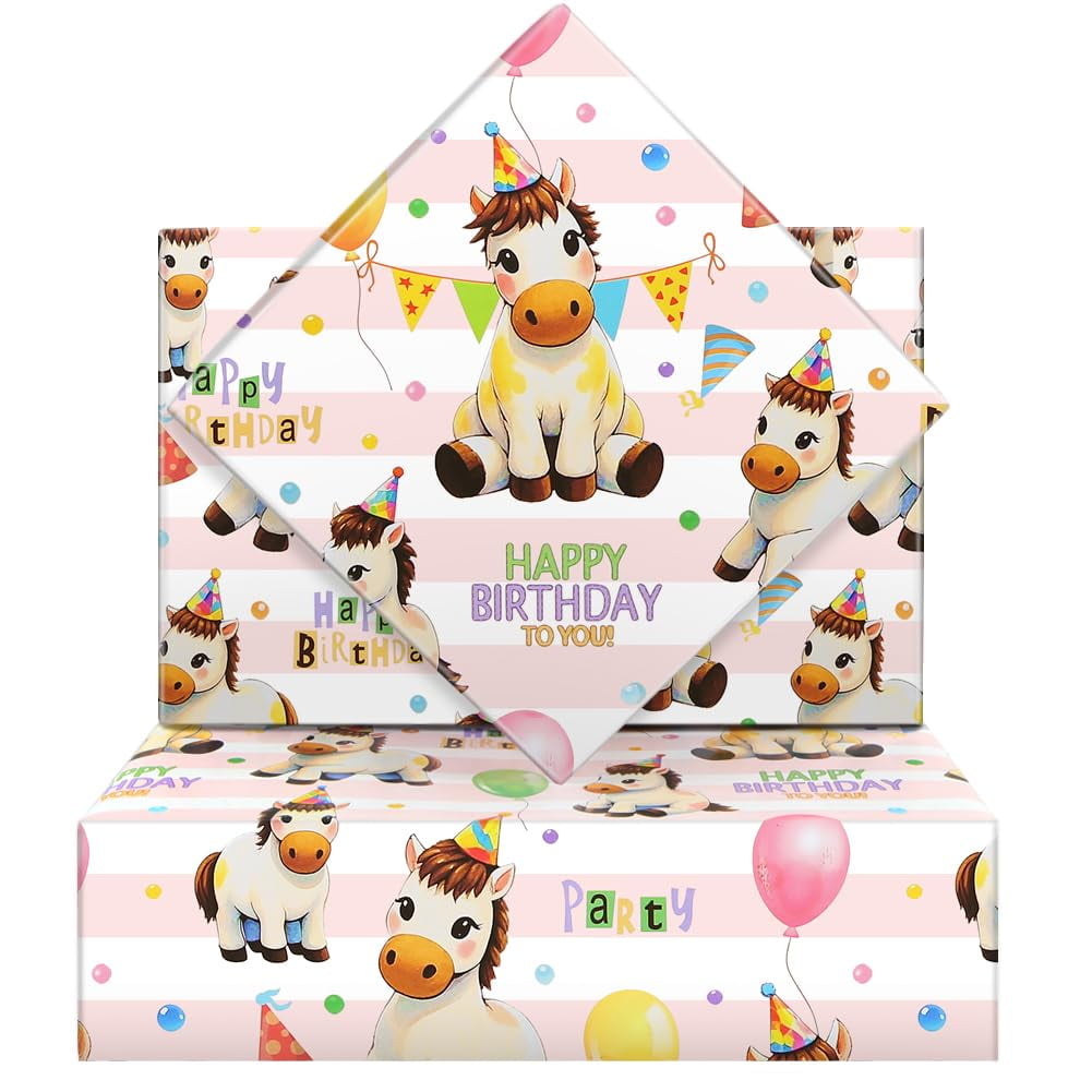 Birthday WrappingITSC Paper, Safari Jungle Party Baby White With ...