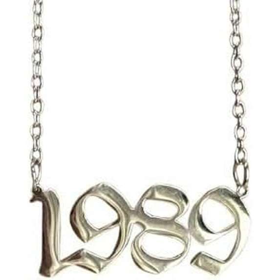 Birthday Year Necklace 18K Gold Plated Stainless Steel Pendant Necklace ...