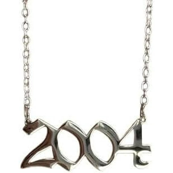 Birthday Year Necklace 18K Gold Plated Stainless Steel Pendant Necklace ...