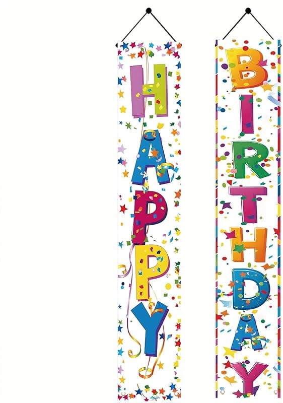 Birthday background painting 70.9x11.8 inches, outdoor porch decoration ...