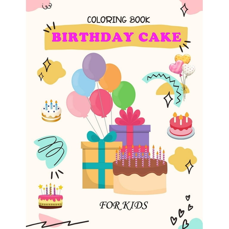 coloring pages of a birthday cake