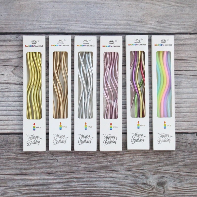 Birthday cake candle curve thread candle gold plated curve candle box ...