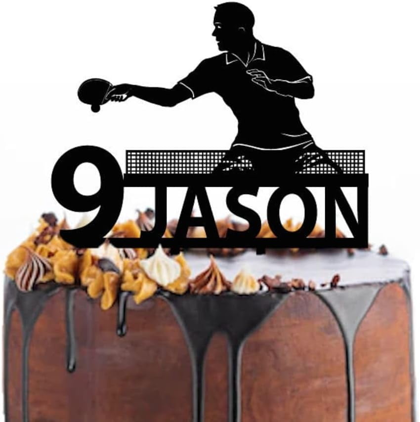 Birthday cake topper with a table tennis player,tennis player Topper ...