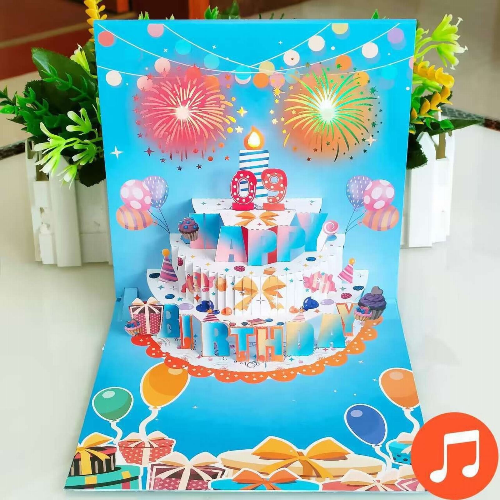 Birthday Card * One Happy Birthday Music Lighting Three Greeting Card ...